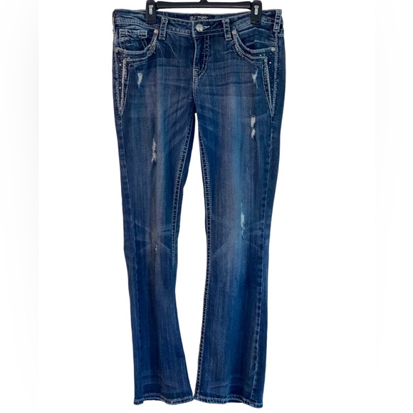 Silver Jeans | Jeans | Silver Aiko Slightly Distressed Jeans Size 33 X ...